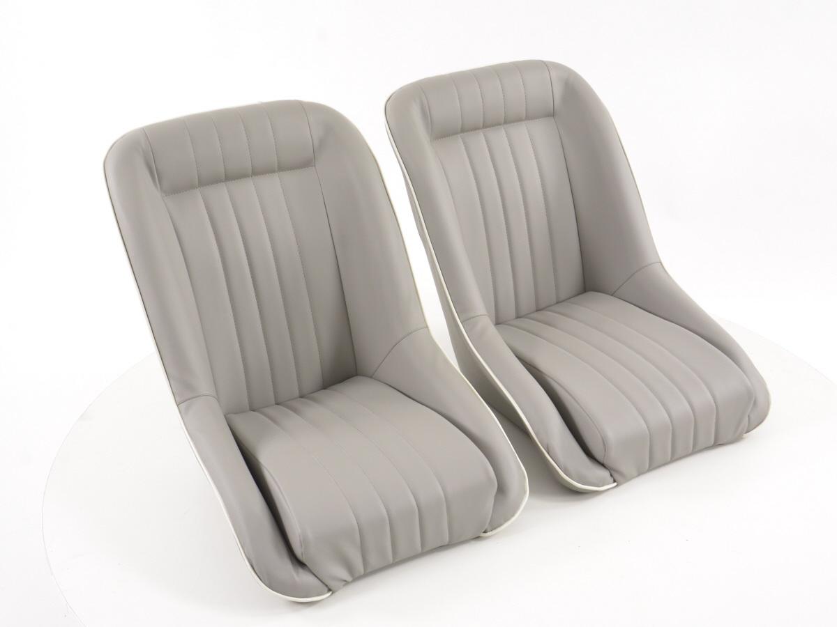 Sportovní sedačky Retro - šedé, bílý šev - Spoilercentrum - online ...